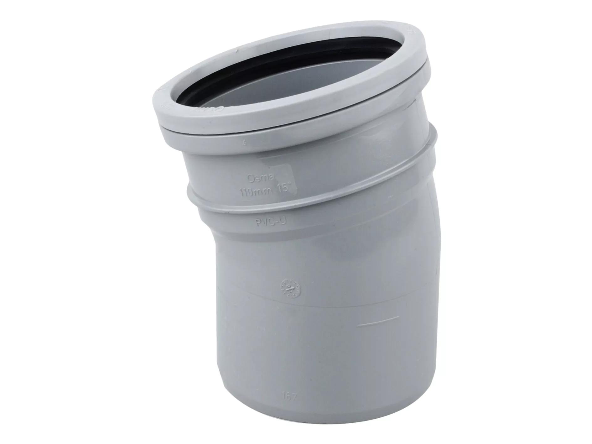 OsmaS PVCU Bend 15° GY 110 S/S