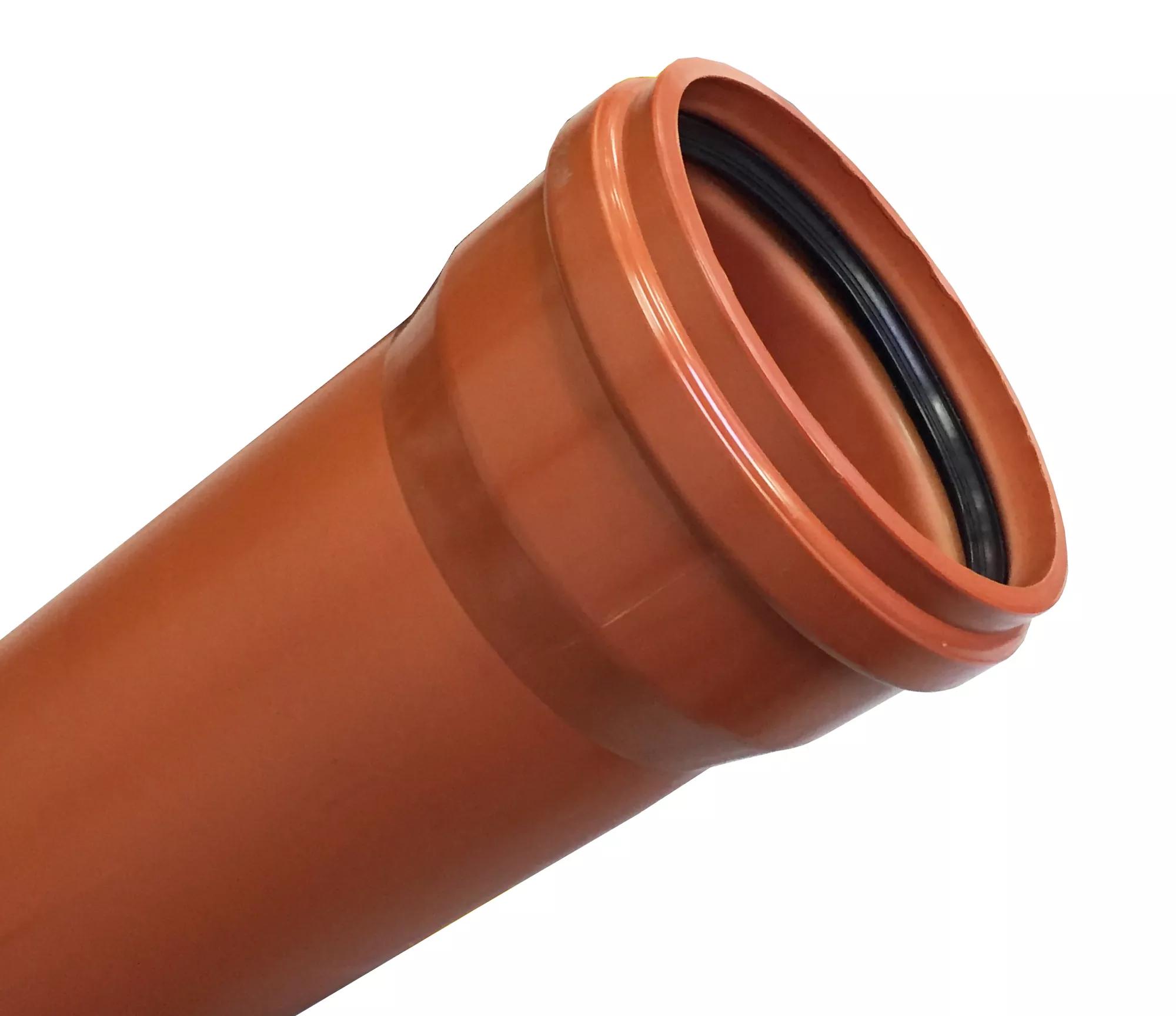 Acaro PP SN 12 DN/OD 160 Rohr gemufft Baulänge 3000mm korallenrot