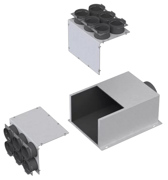 Plenum modulare 10x75LP per tubo Ø160mm