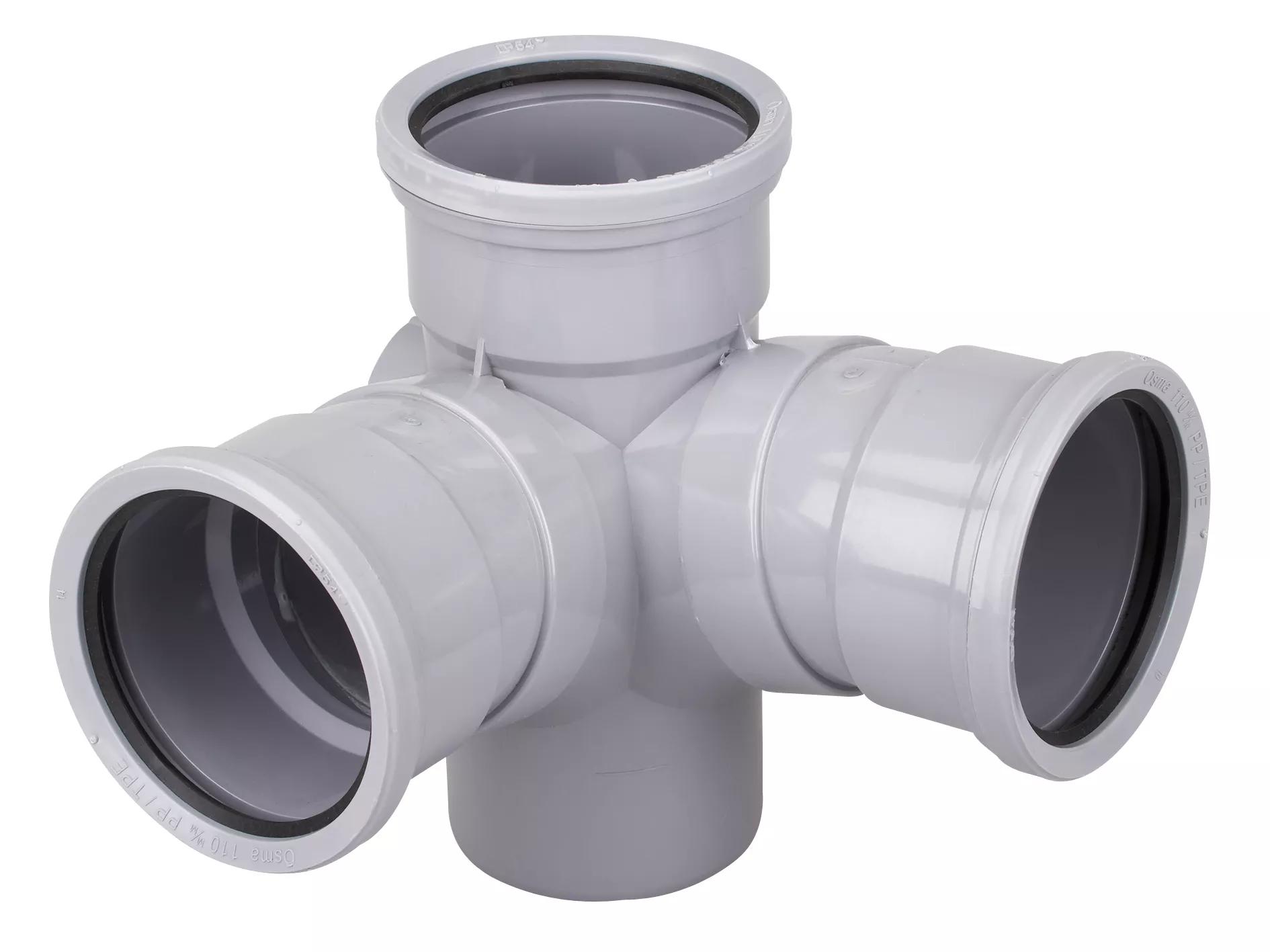 OsmaS PVCU Cor Brch 90° GY 110x110 S/S