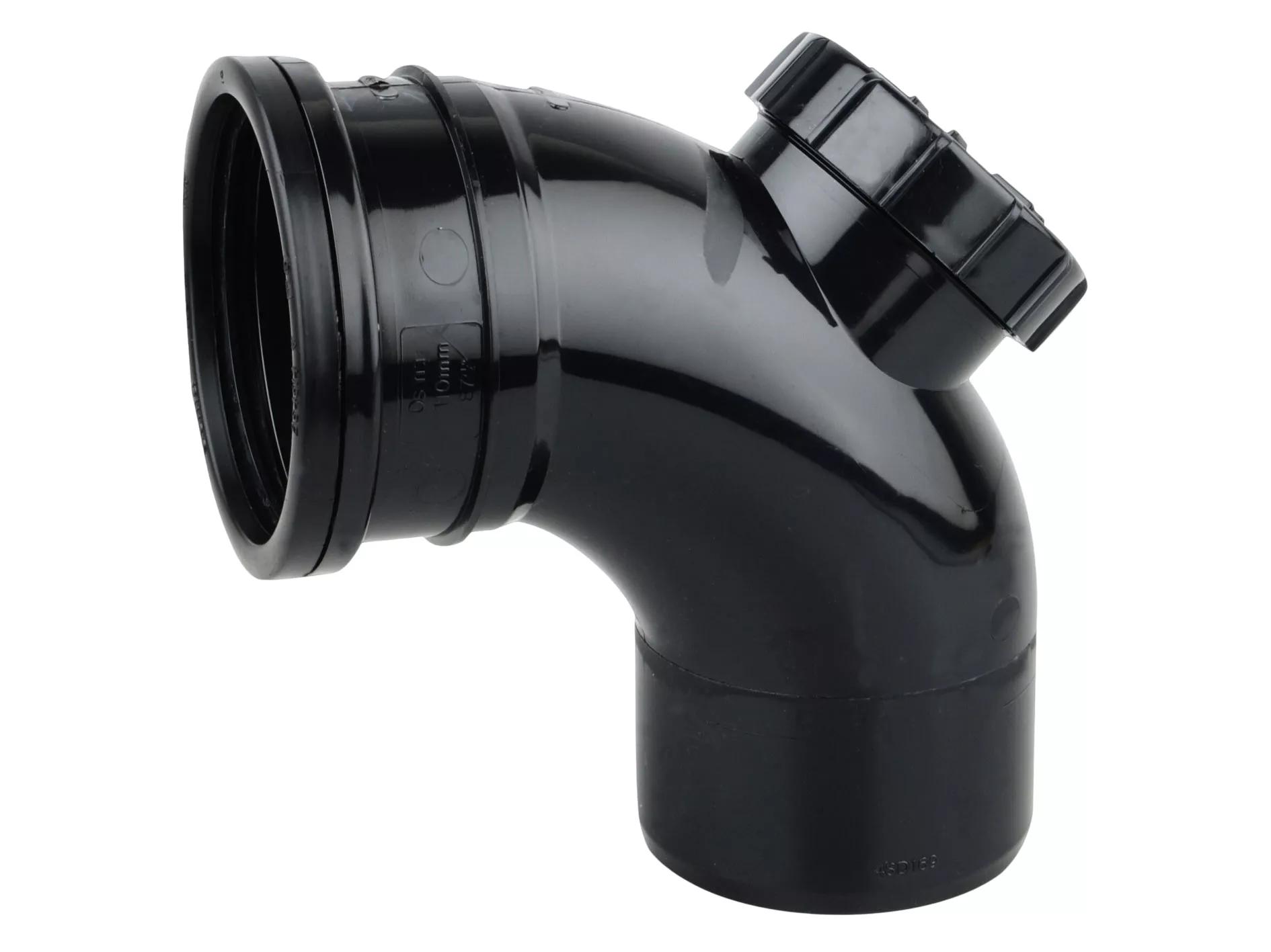 Wavin Soil S/S Access Bend 90° 110mm Black