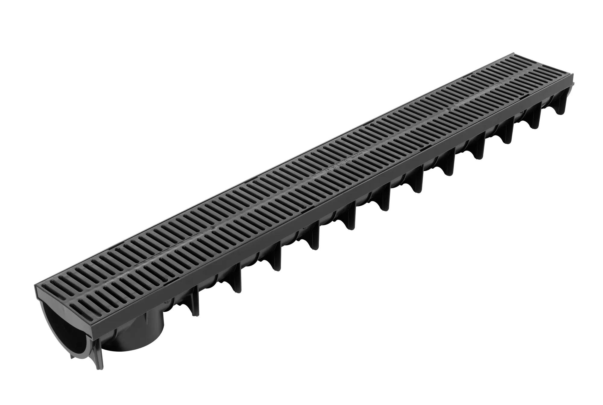 RainChannel PP c/w PP Grate BK L=1